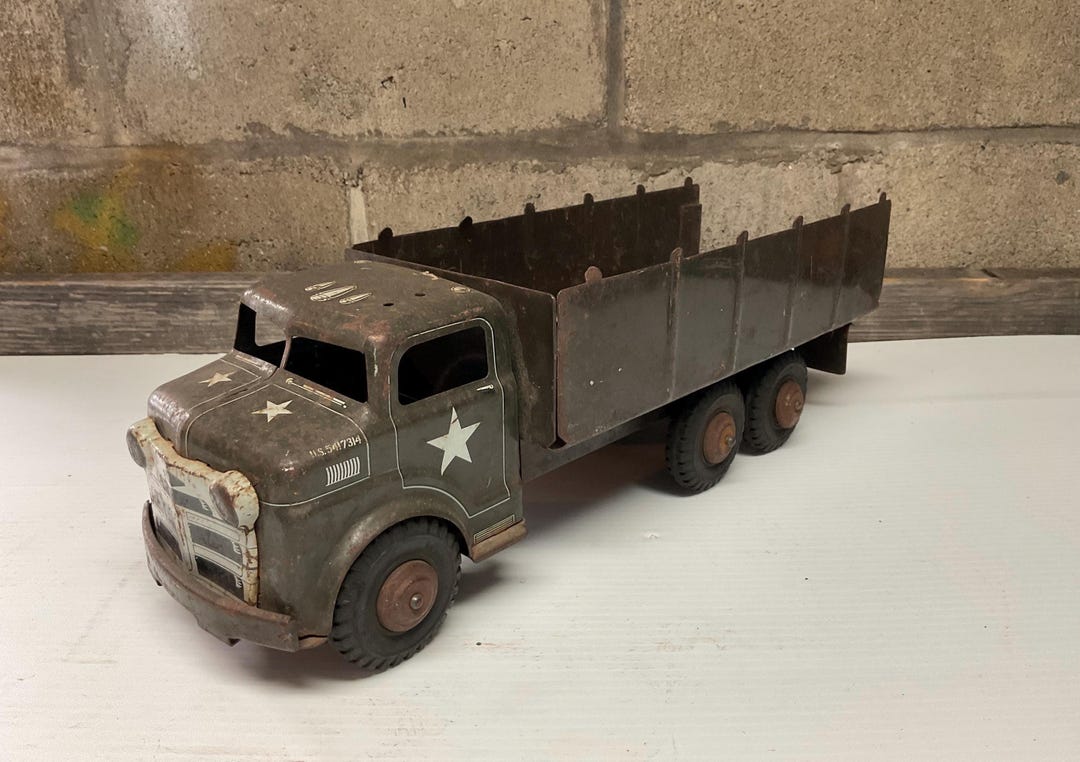 Former Marx Lumar US Army Carrier Pressed Steel Transport Truck 1950s ...
