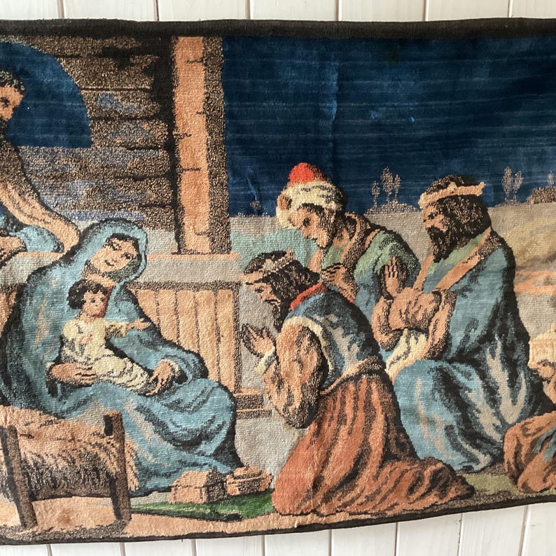 Vintage Tapestry Nativity Scene 42 X 21’’. - Etsy