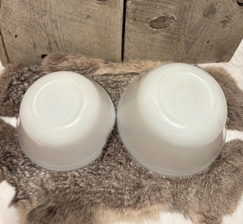 Vintage Set De 2 Federal Glass White Bowls 5 diamètre Oven Ware Milk ...