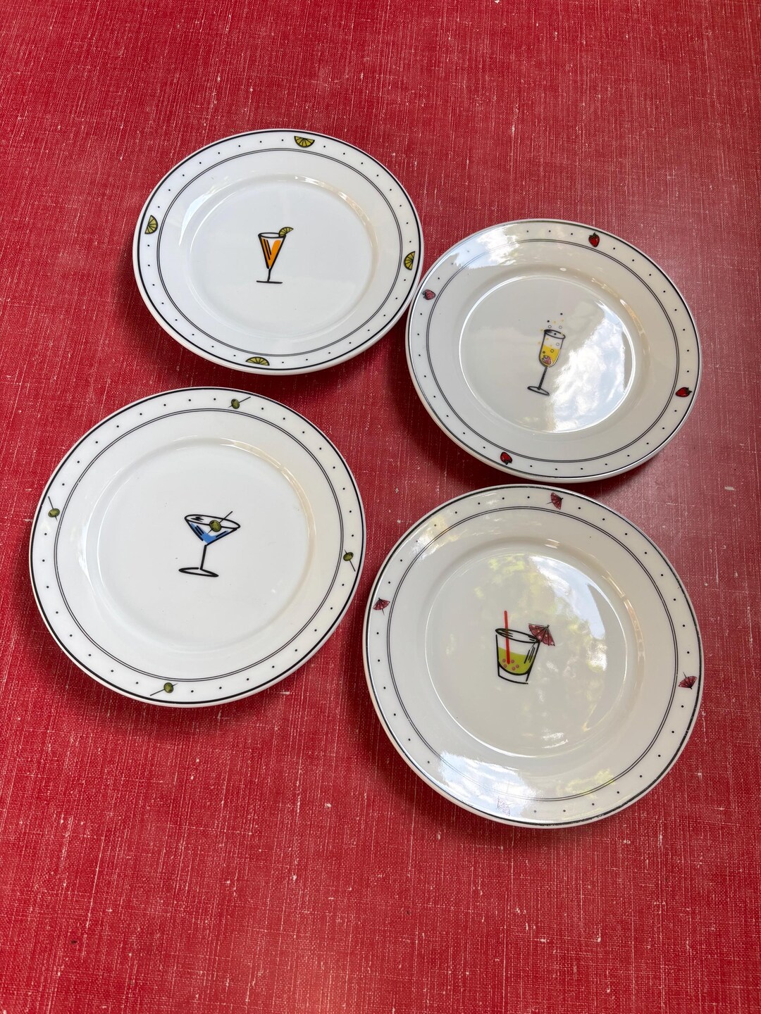 Set of 4 Vintage Mayfair & Jackson 7.5’’ Cocktails Party Porcelain ...