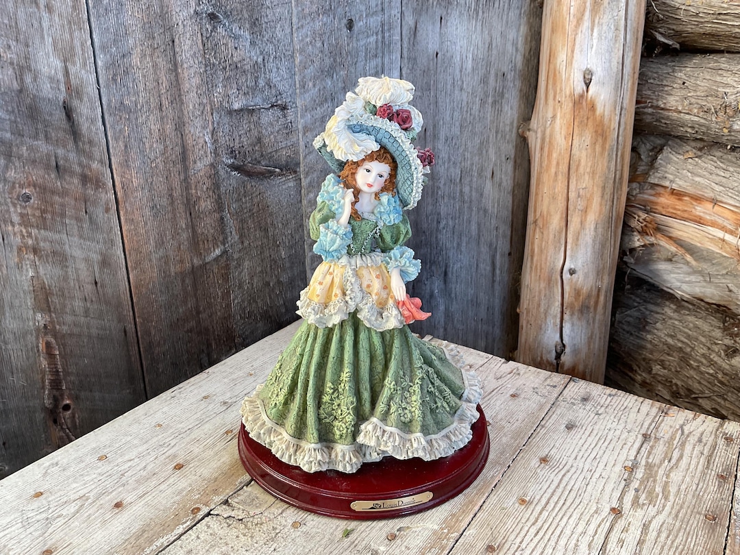 Vintage Hand Painted Victorian Young Lady Resin Figurine Louis Dionne ...
