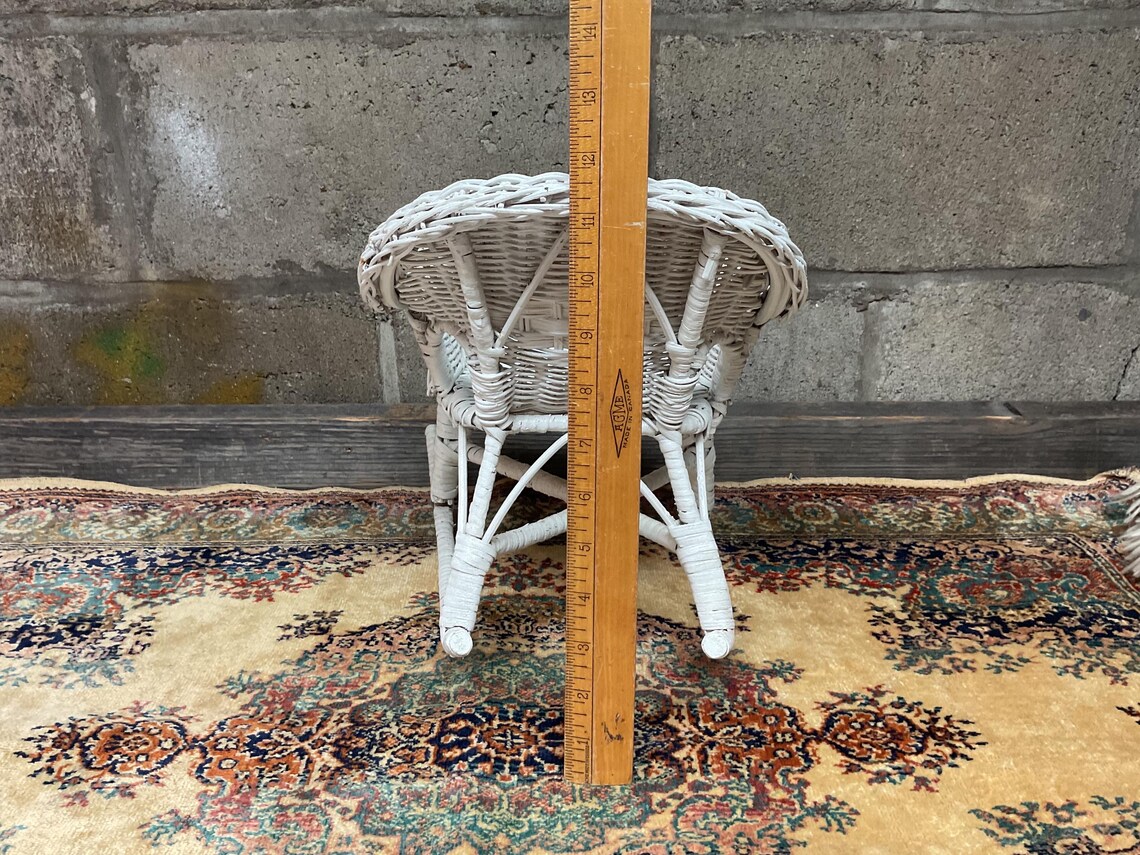 Vintage White Wicker Doll Chair. Rocking Chair. Doll Accessories - 11 ...