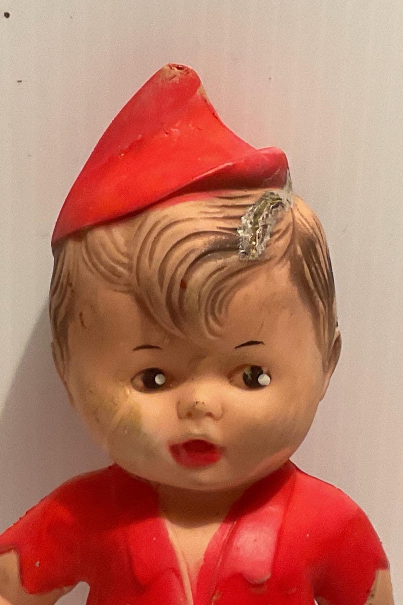 Vintage Red Squeaky Rubber Doll -no Squeaker- Made in Canada by Viceroy ...