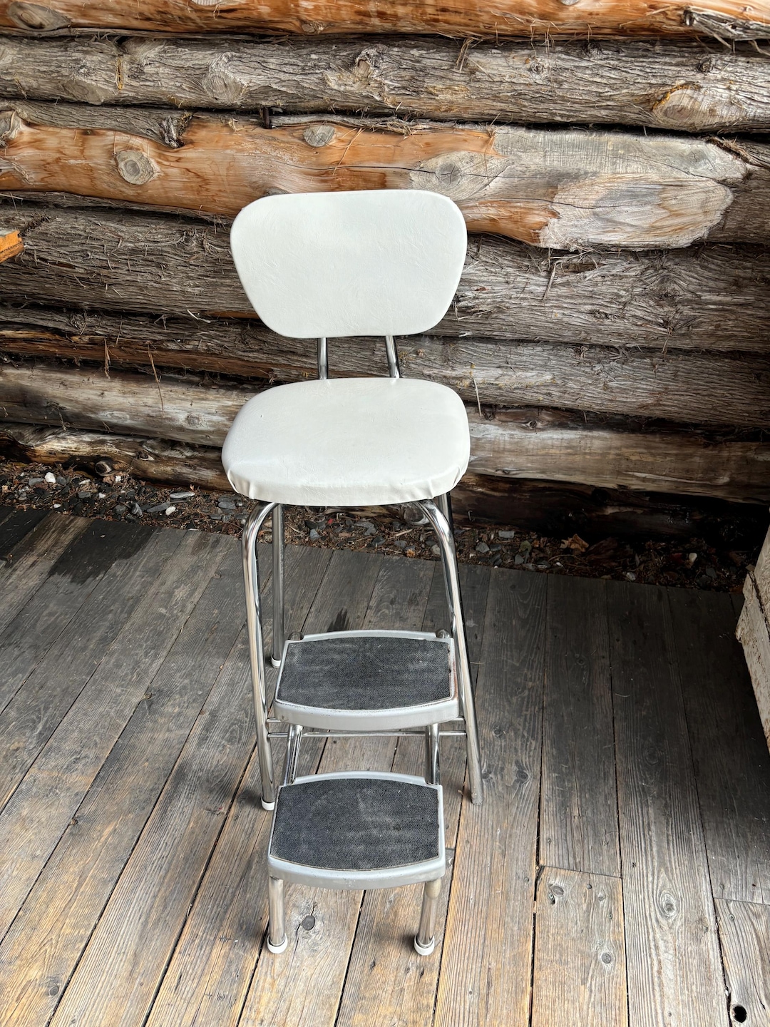 Shabby Chic Kitchen Stool, White Kitchen Chair, Step Stool,mcm,grandmas ...