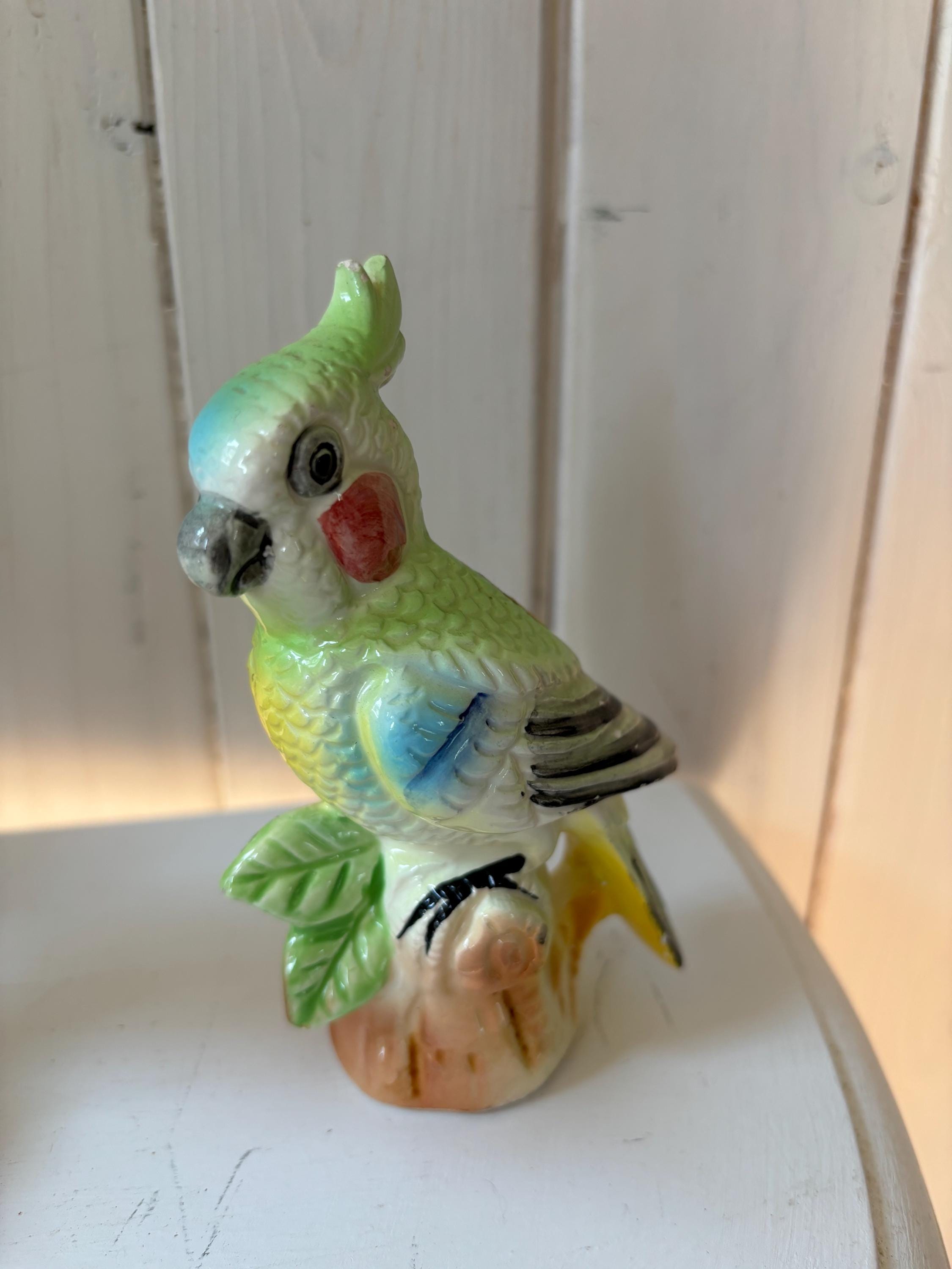 Ceramic Parrot Cockatoo Japan Vintage. Chipped. - Etsy