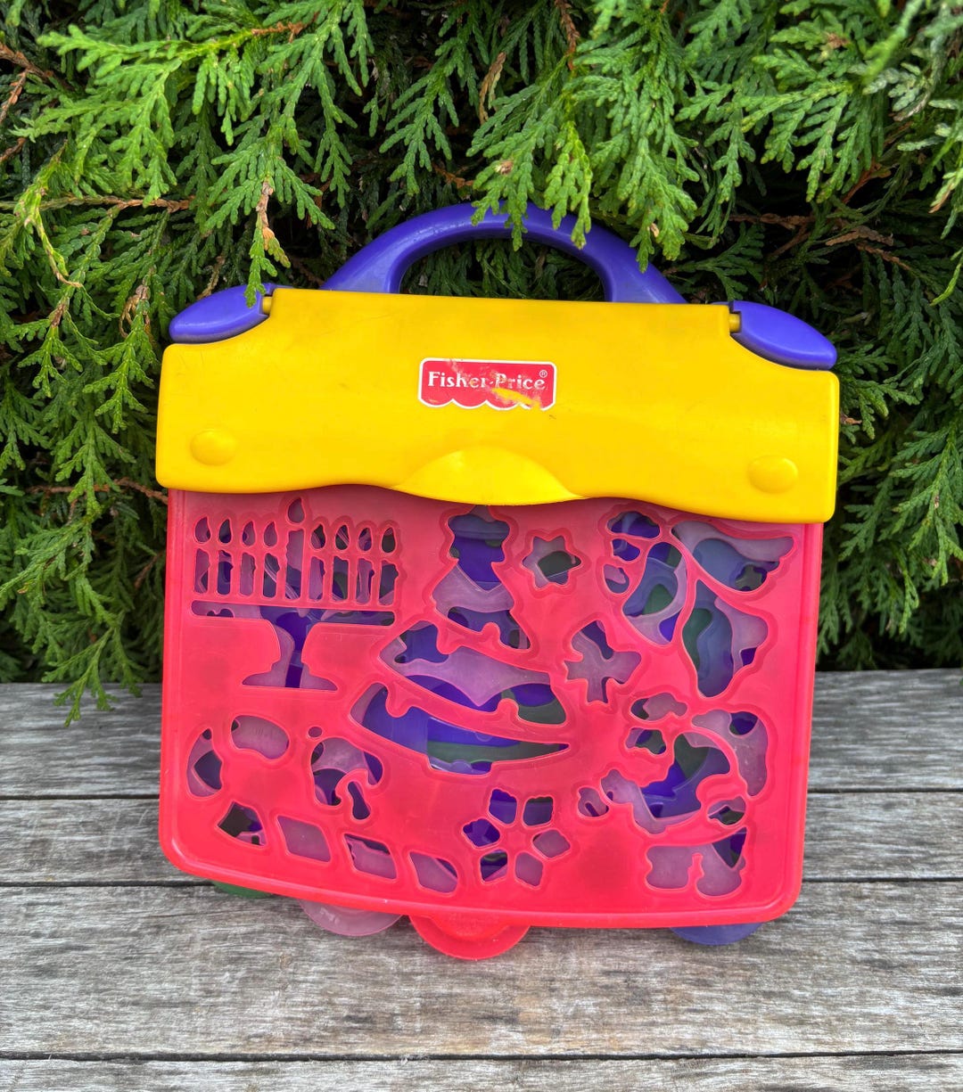 Fisher Price Stencil Book Holiday Fun Art Drawing Caddy 1995. A Stencil ...
