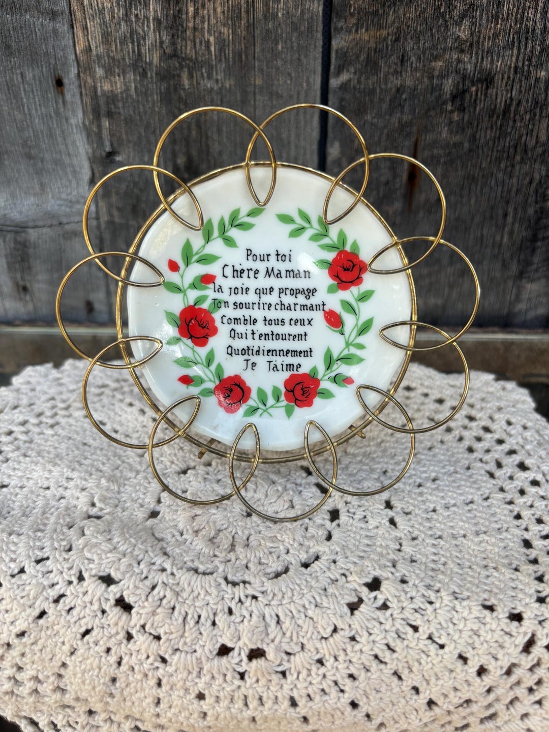 Vintage Bone China Deco Plate With Stand to the Dearest Mother of All ...