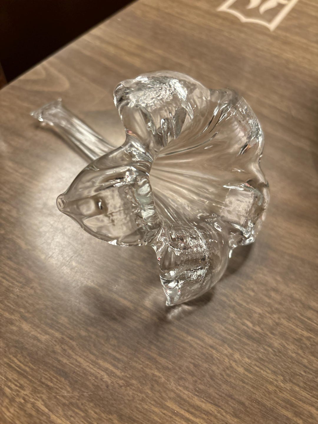 Silvestri Hand Blown Crystal Flower Horizontal Bud Vase Vintage Crystal ...