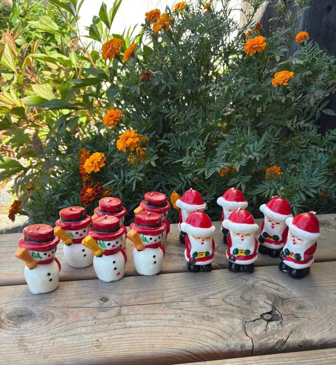 CHOOSE Vintage Christmas Candle. 6 Santa/father Christmas OR Snowman ...