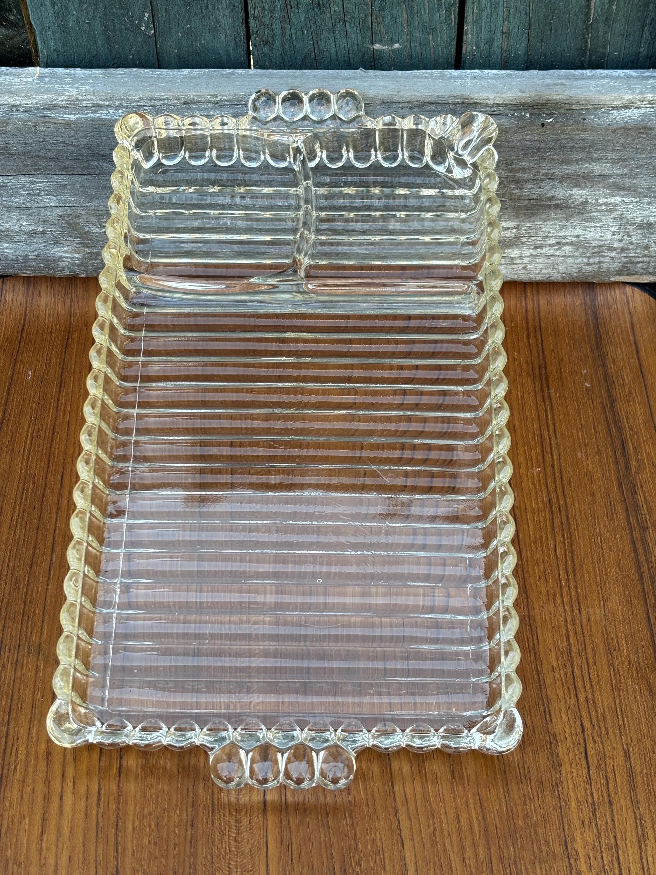 Vintage Clear Ribbed Hobnail Rim Ashtray / Snack Platter. Vintage Snack ...