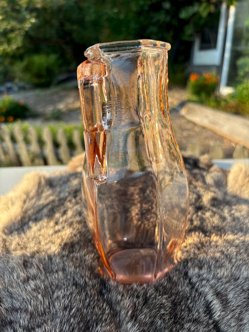 Pink Depression Glass Art Deco Hexagonal Vase. - Etsy