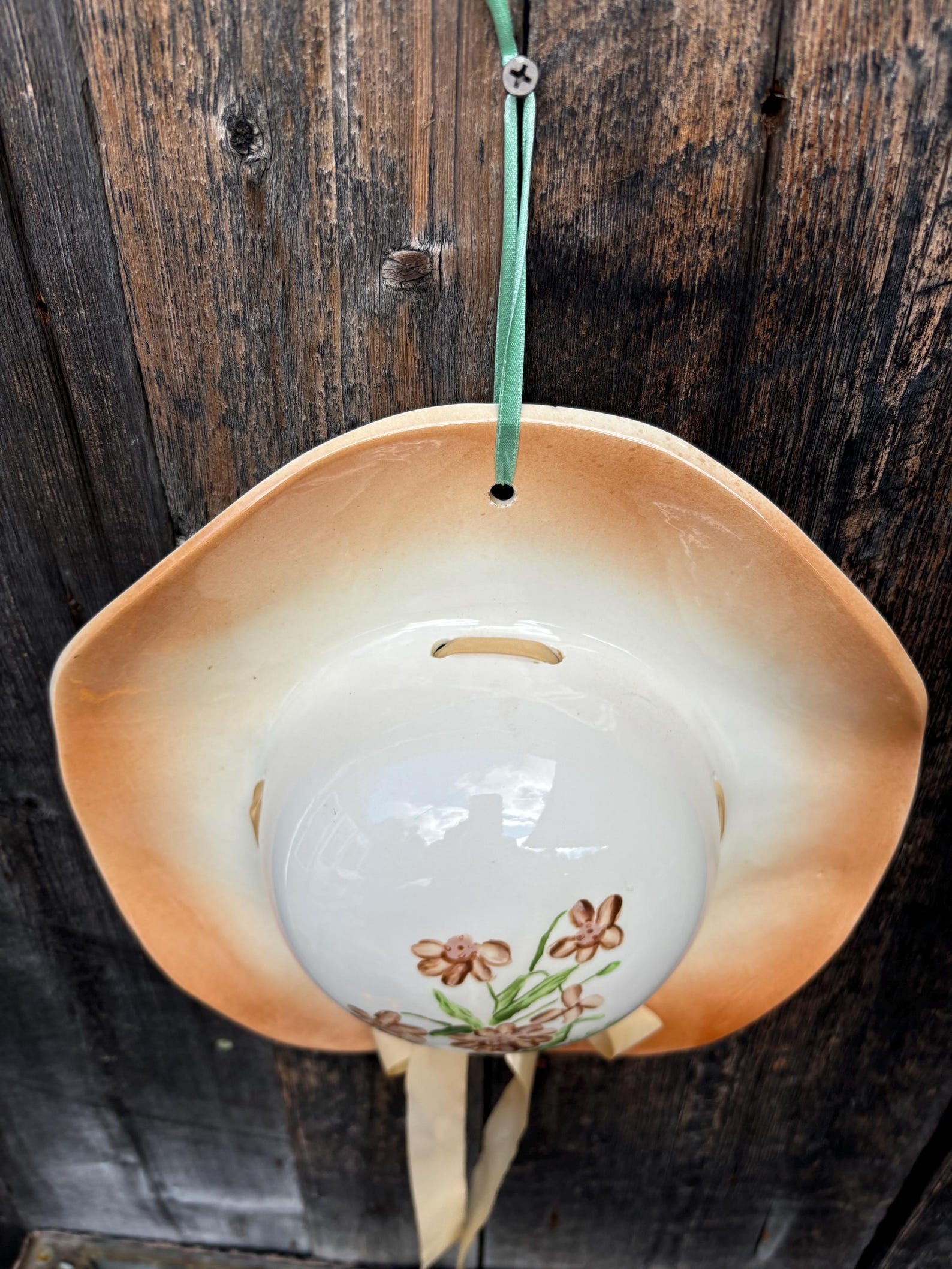 Vintage Wall Decor Ceramic Hat Pottery Design Home Garden Patio ...