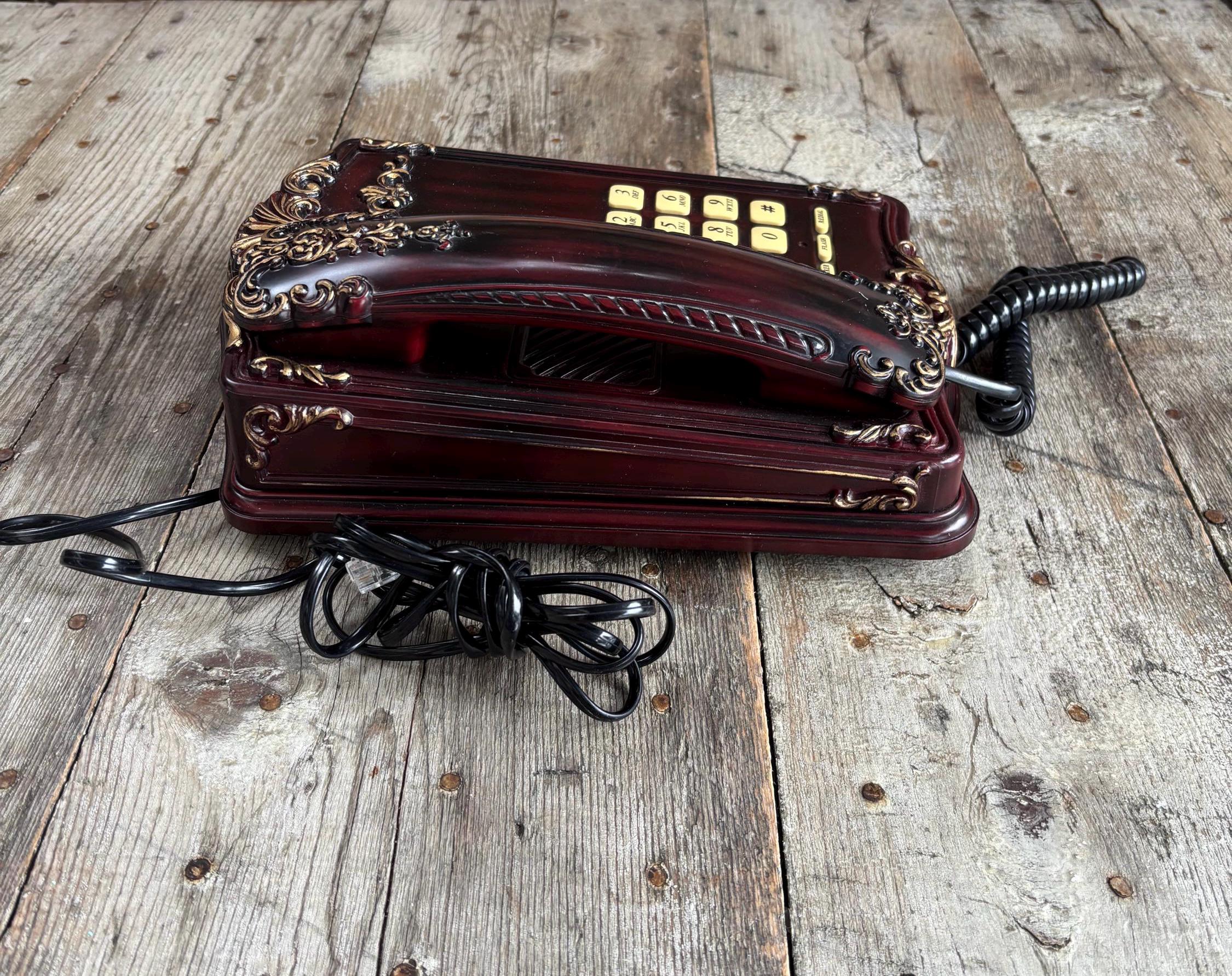 Vintage, 80's Style, Ornate, Land Line, Victorian, Telephone, Push ...