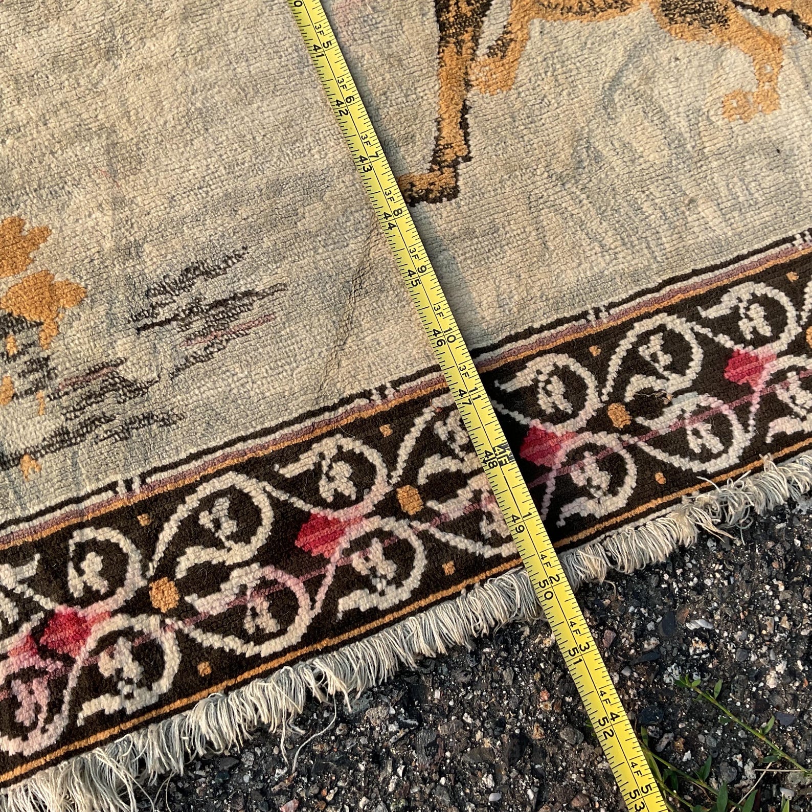 Antique Tapestry Russiantroika Sleigh Forest Wolves Attacking 47" X 72 ...