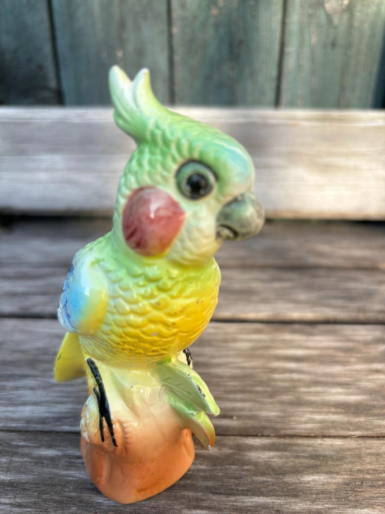 Ceramic Parrot Cockatoo Japan Vintage. Chipped. - Etsy