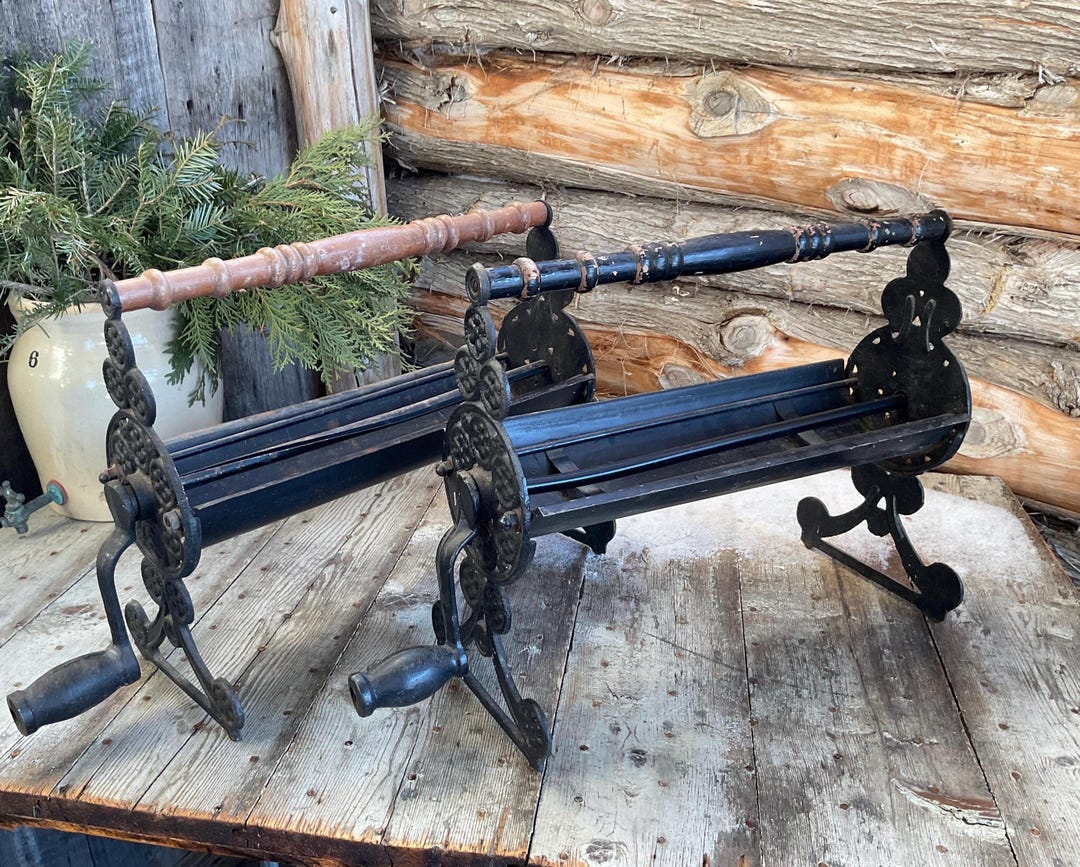 CHOOSE Vintage Cast Iron Newspaper Log Roller Fireplace Hearth Decor ...