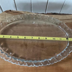 Vintage Clear Glass Serving Tray Oval Beaded Tableware Dining Tableware ...