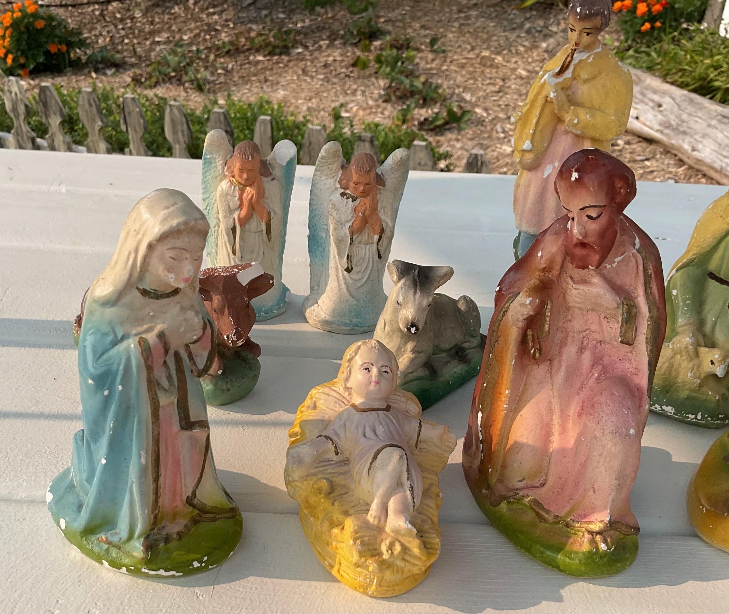 Vintage Chalkware Nativity Set 1940s/1950s. 12 Pieces. - Etsy