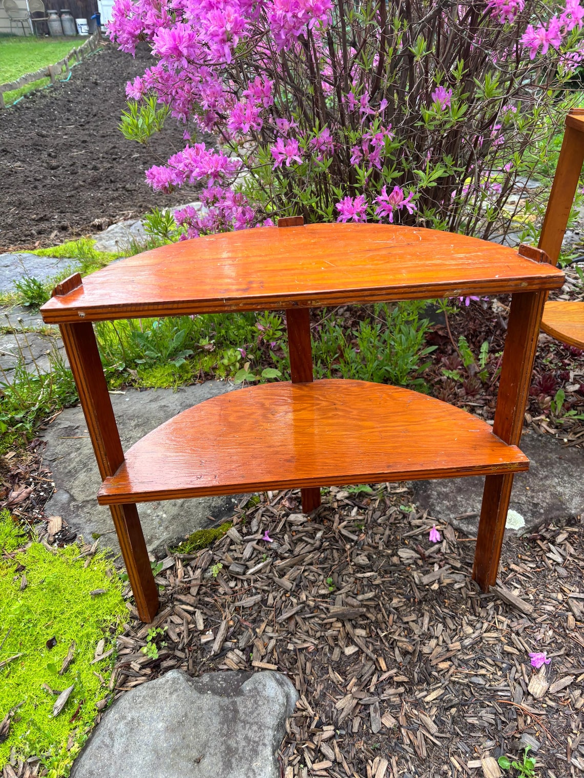 MCM Vintage Half Moon Wooden Side Table, Console Table - Etsy
