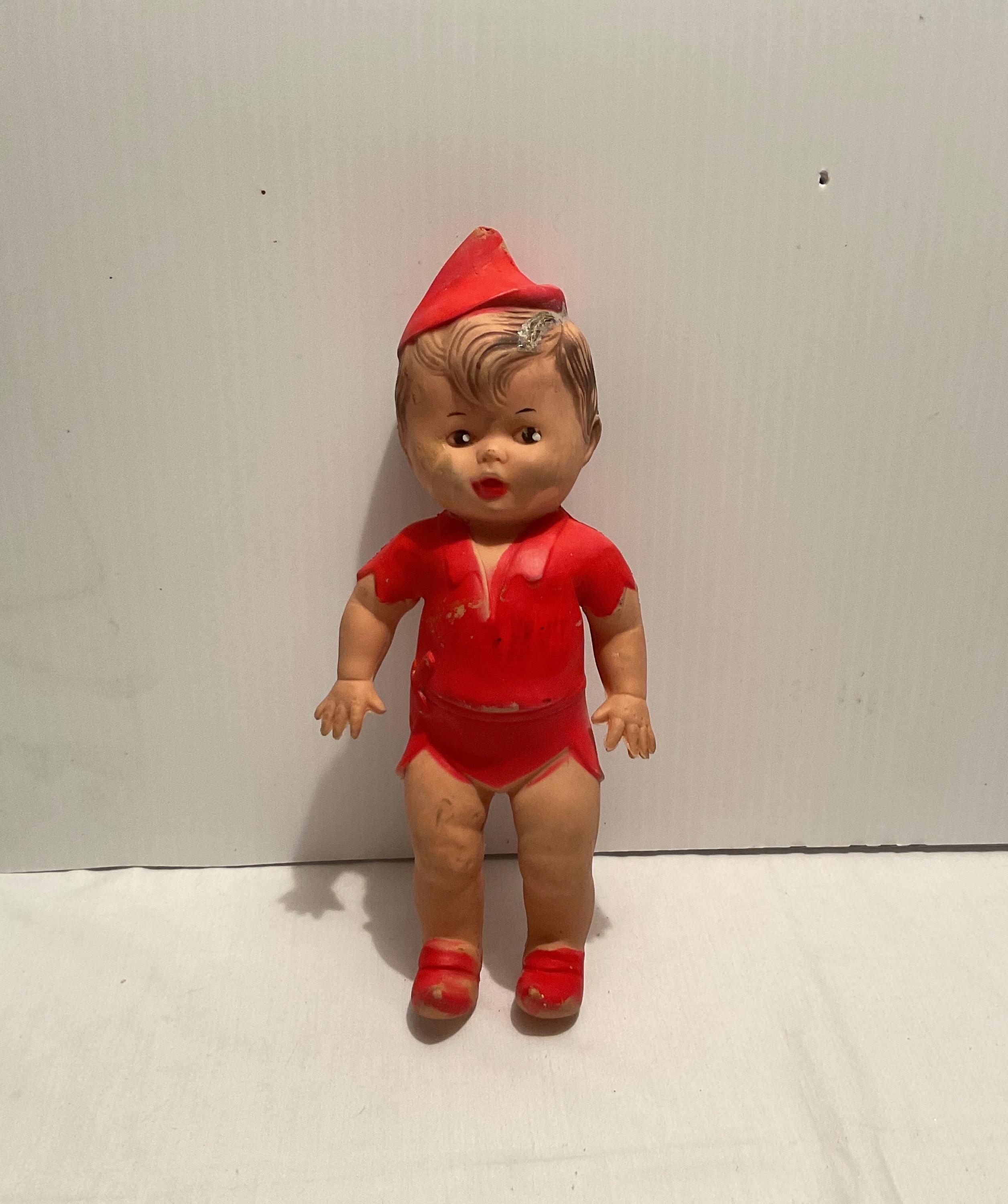 Vintage Red Squeaky Rubber Doll -no Squeaker- Made in Canada by Viceroy ...