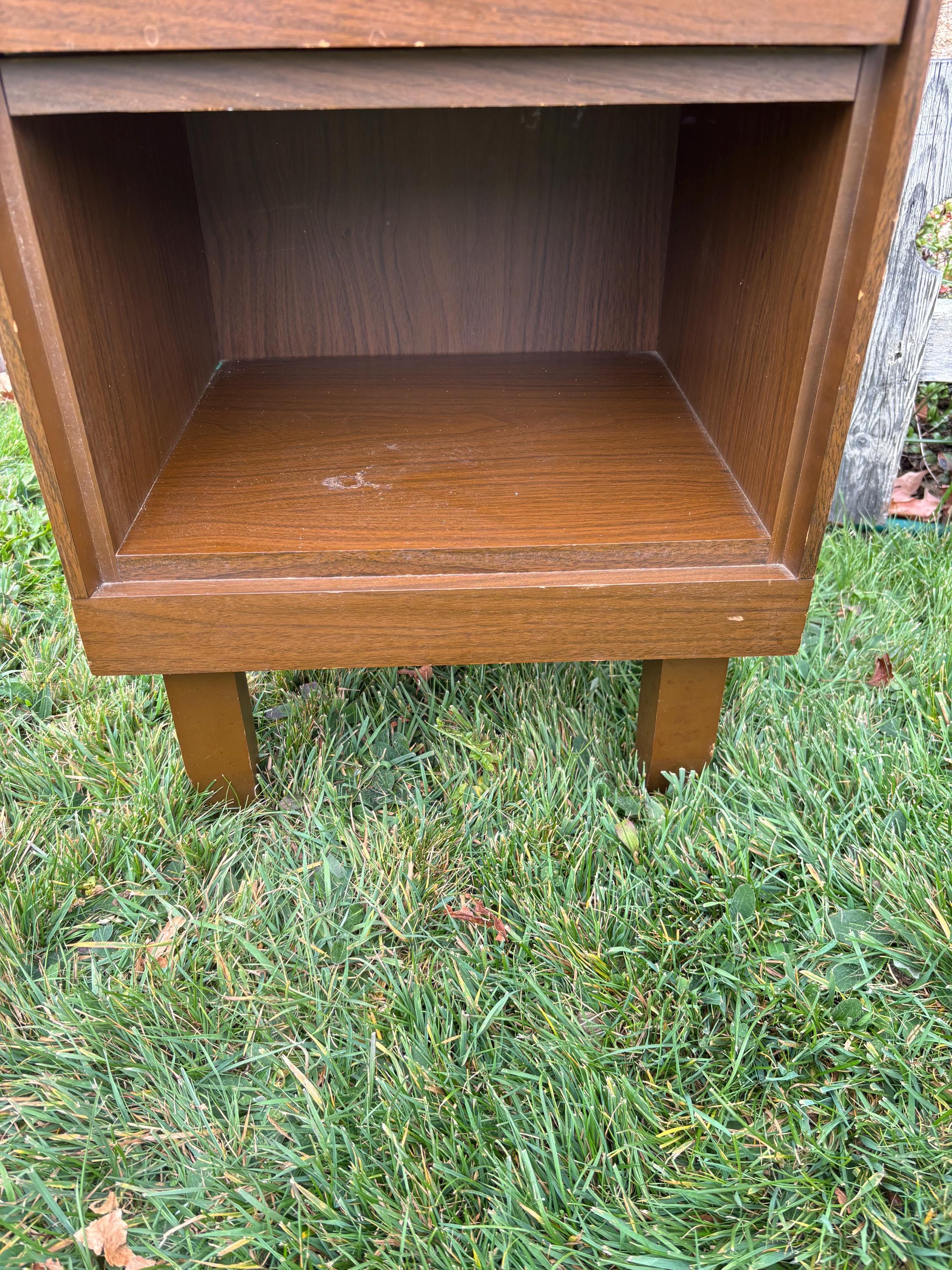 Vintage Wood Nightstand: Mid-century Modern Pop Art Bedside Table - Etsy