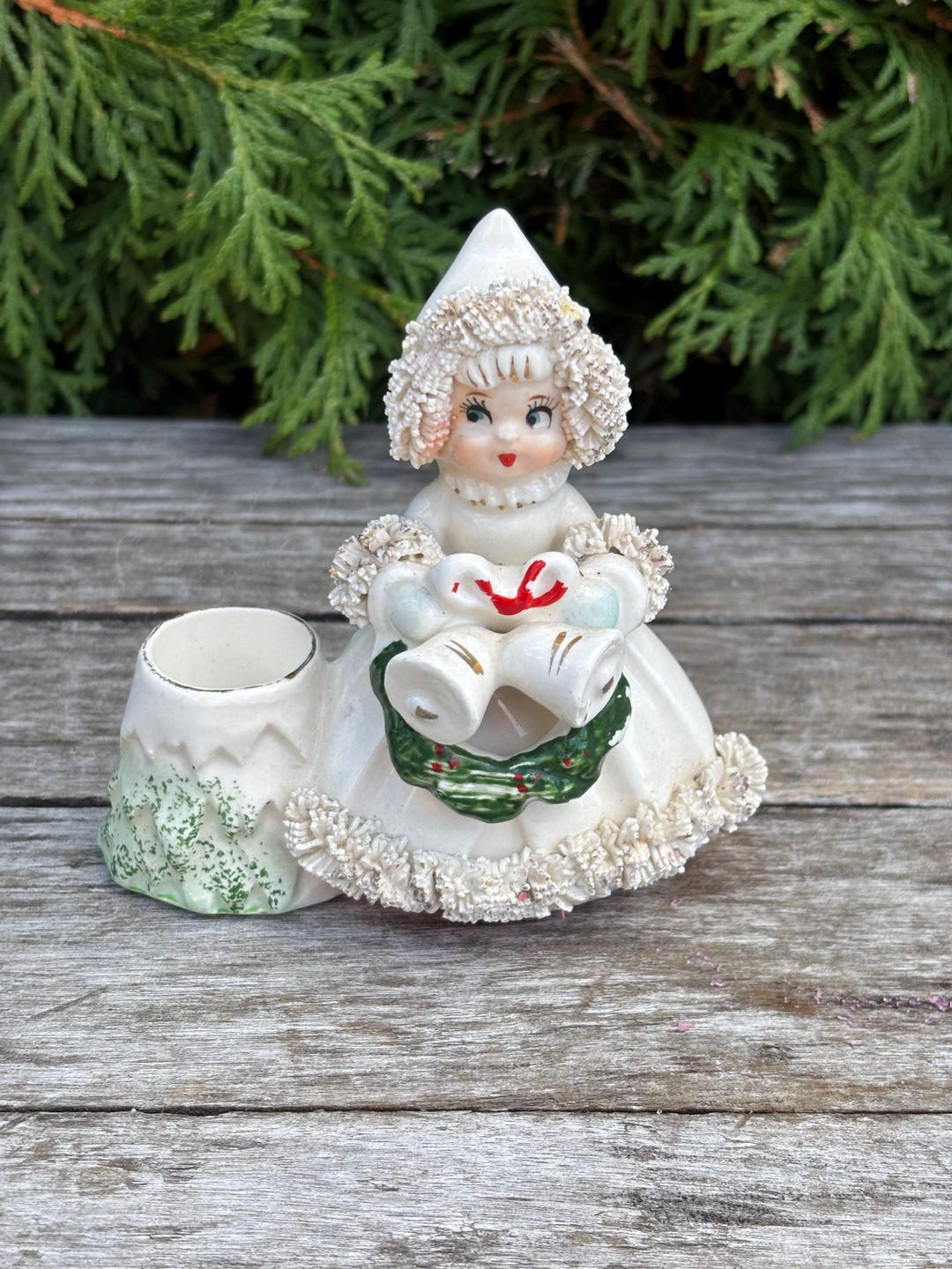Vintage Mid-century Commodore Japan Spaghetti Christmas Candle Holder ...
