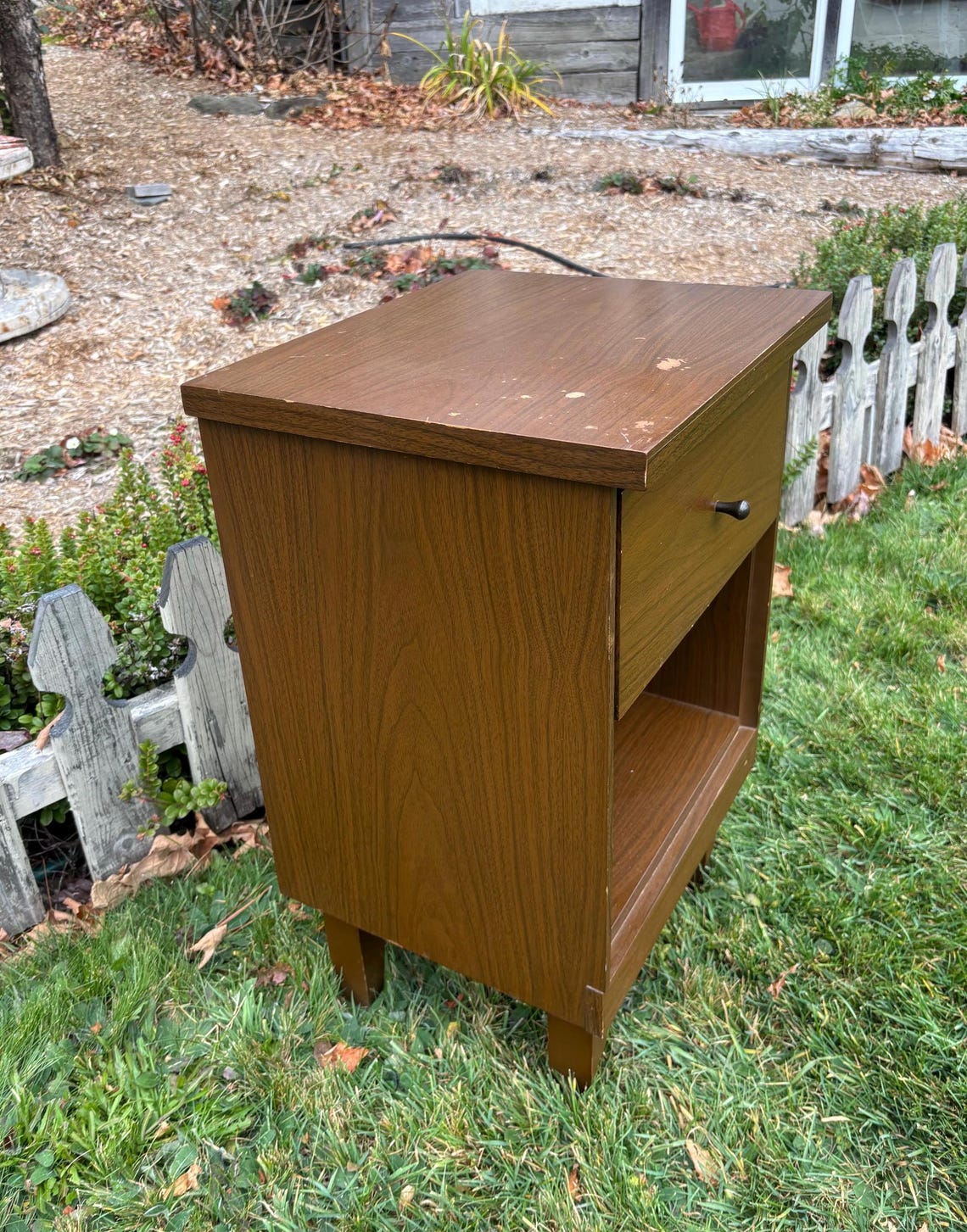 Vintage Wood Nightstand: Mid-century Modern Pop Art Bedside Table - Etsy