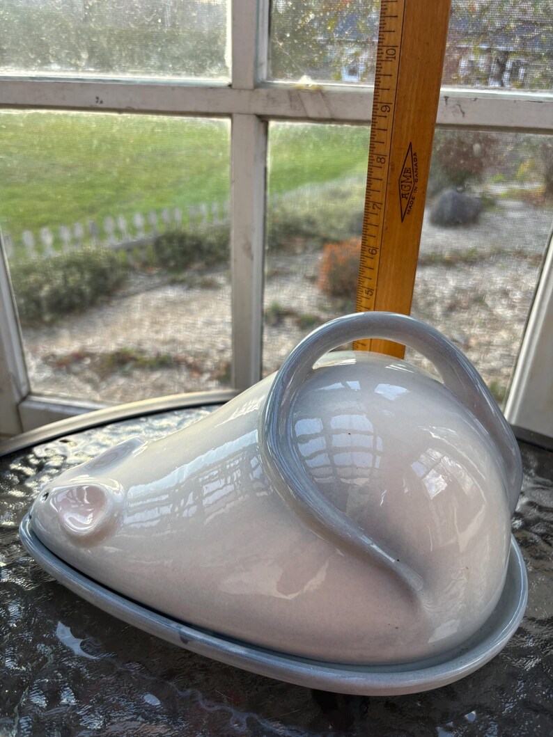 GIANT WHITE MOUSE Antique Mid Century Cheese Bowl, Ceramic Bowl and ...