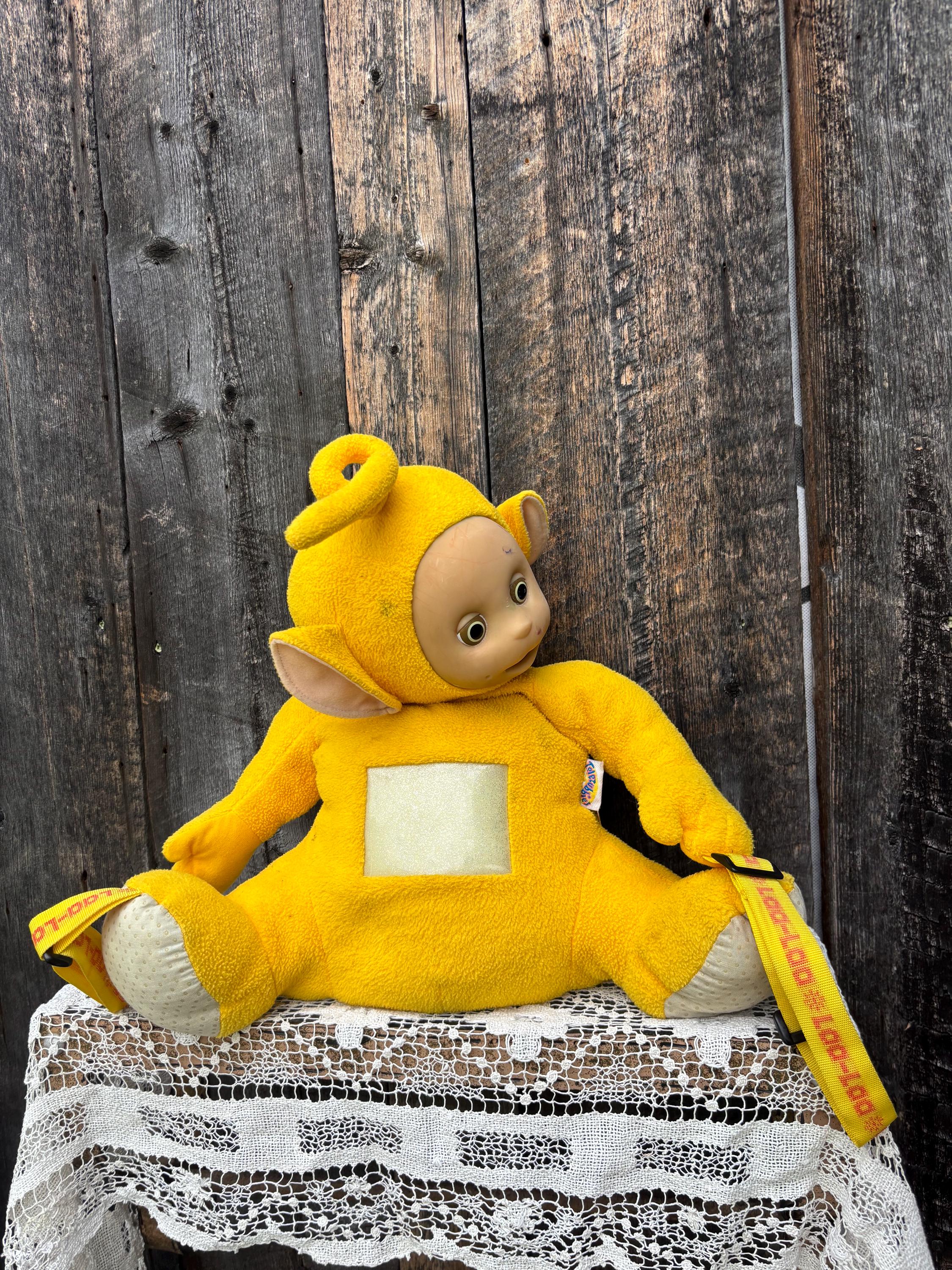 Teletubbies Laa Laa Plush Backpack, Yellow Rubber Face, Vintage 1998 ...