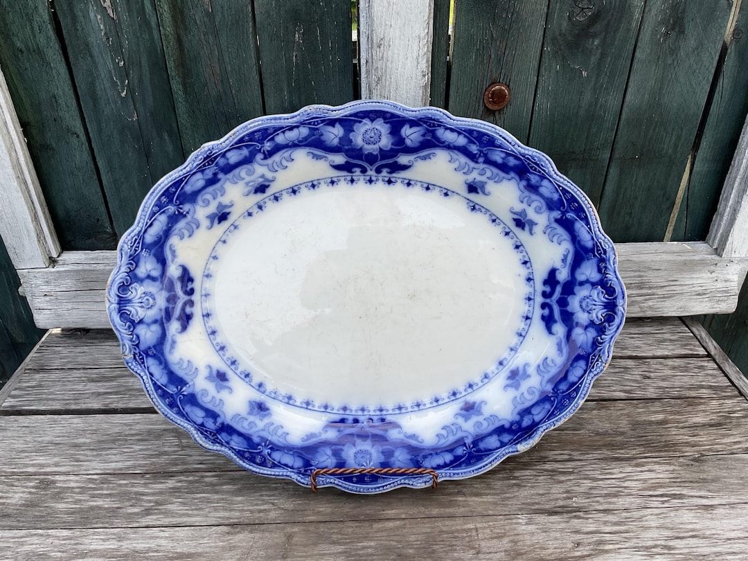 Flow Blue , Myott Staffordshire Platter Madein England. Chipped. - Etsy