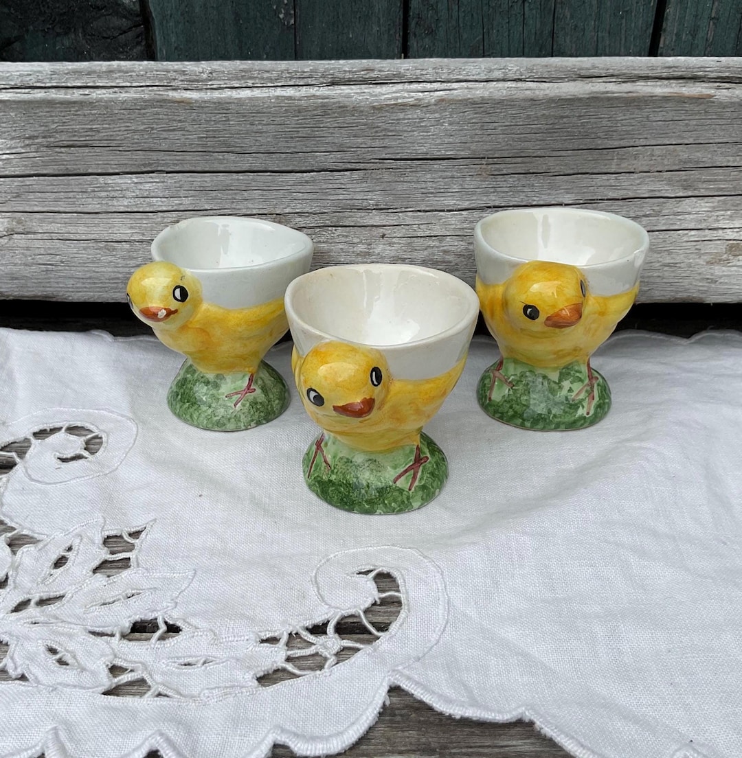 Pair of VTG Ceramic Chick Egg Cups, Vintage Chick Egg Cups, Vintage ...