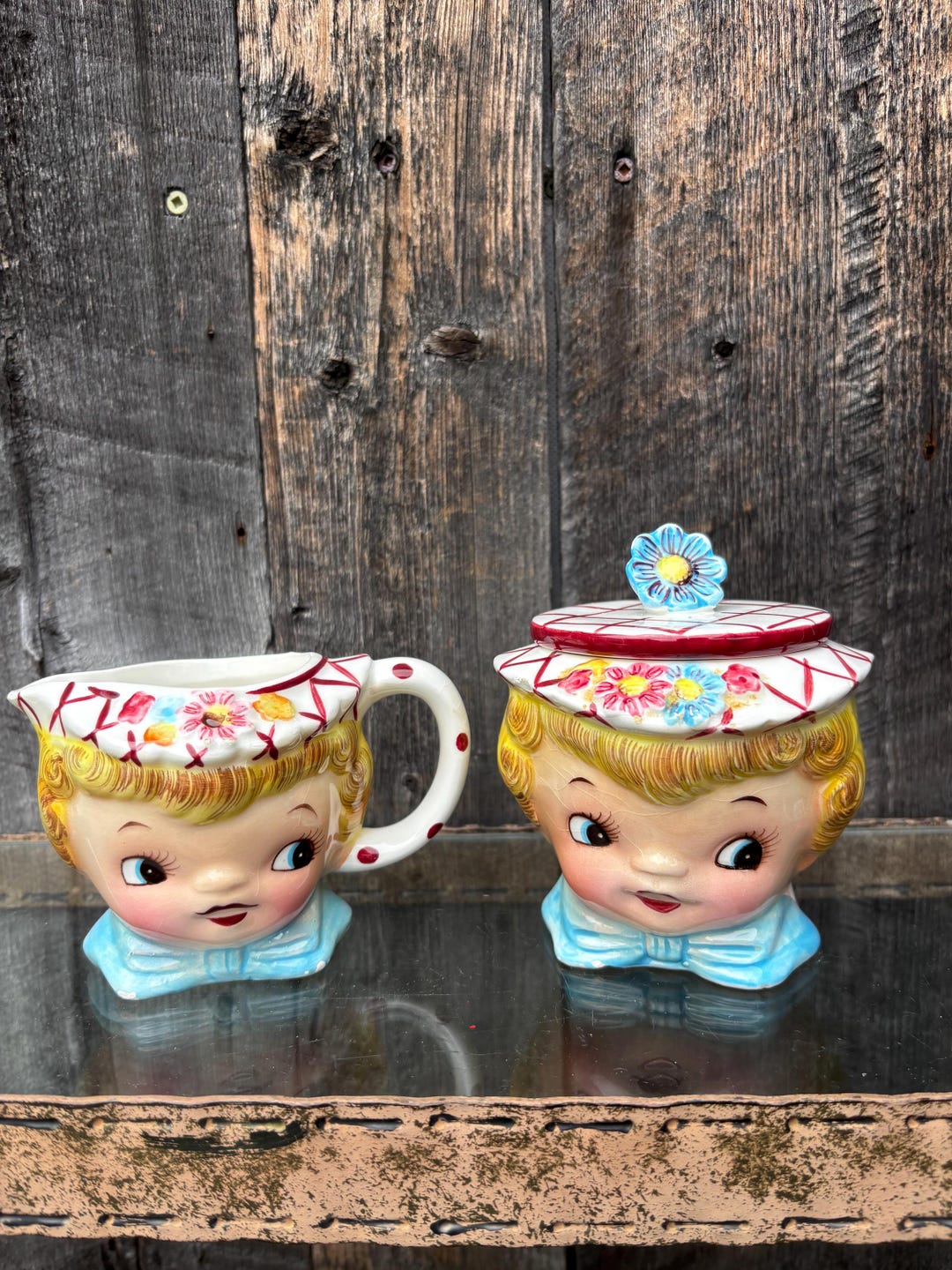 Kitsch Lefton Miss Dainty Sugar Bowl and Creamer Set. - Etsy