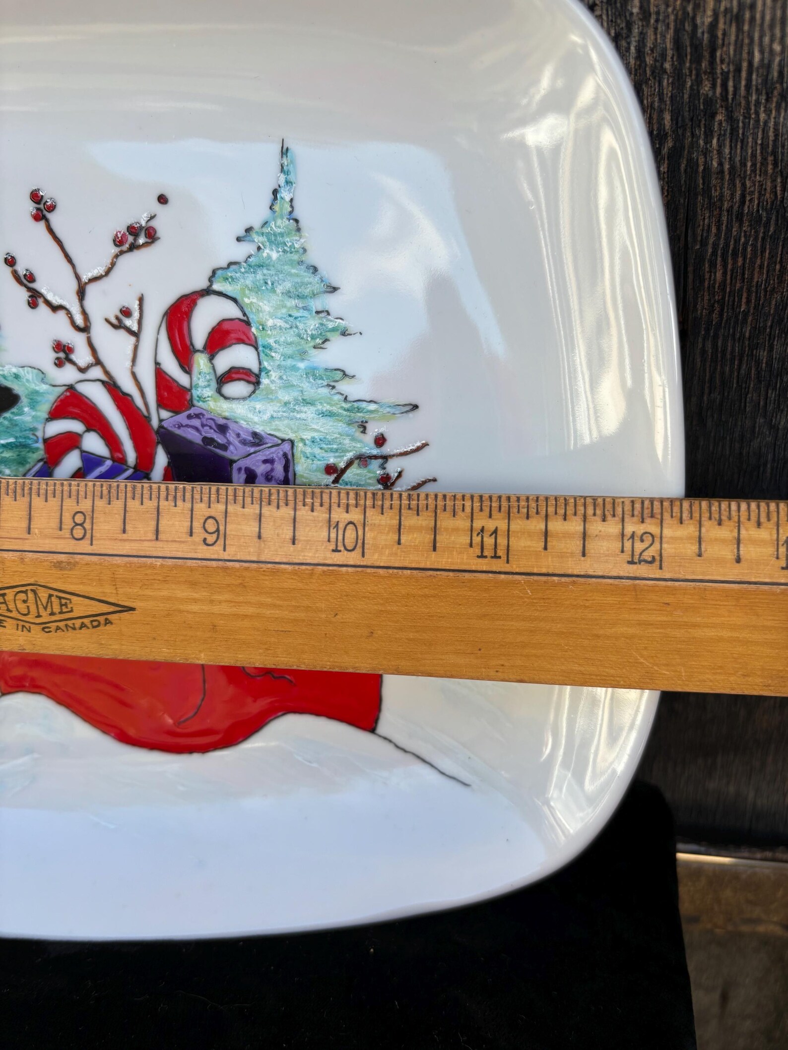 Vintage Christmas Penguin Plate Handpainted . Penguin With Santa's Gift ...