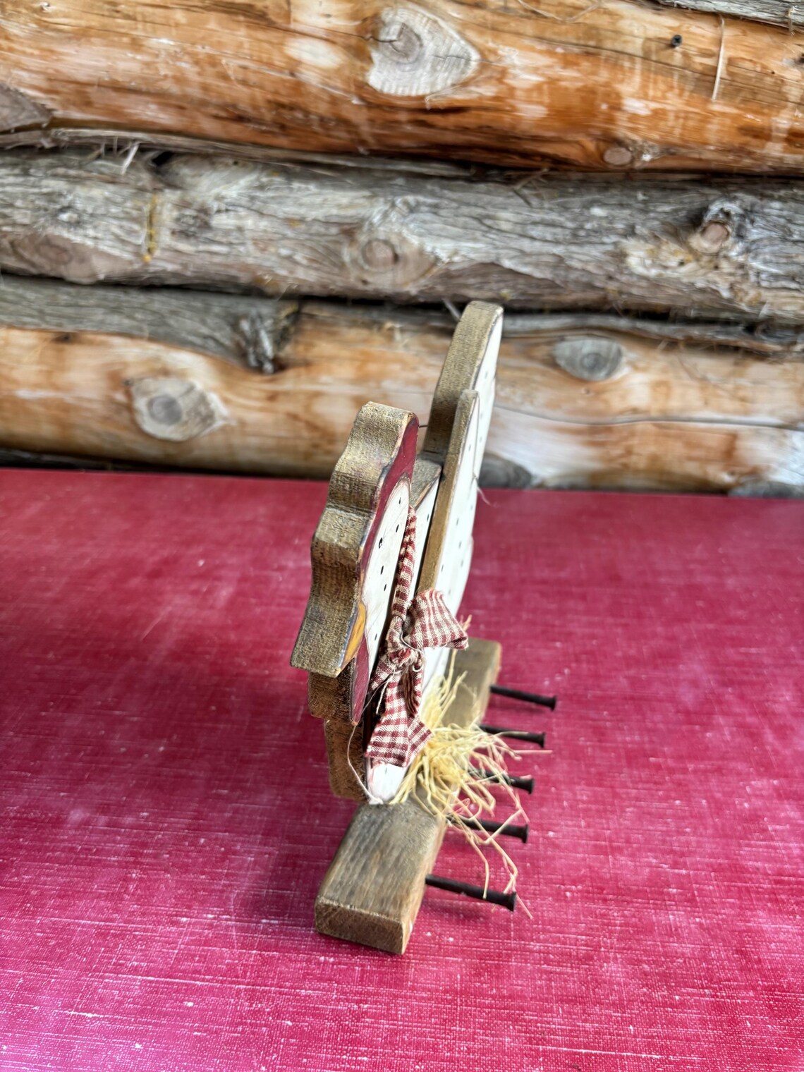 Decorative Wooden Key Ring. Rustic-style Chicken Key Ring. Antique ...