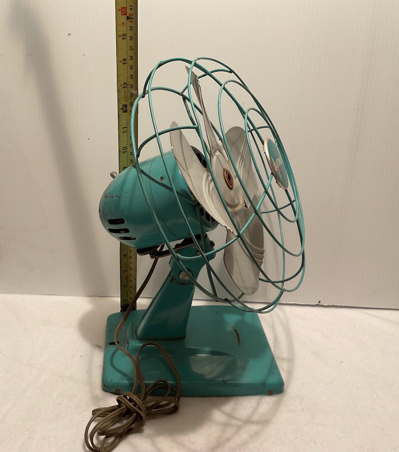 Mid Century Electric Fan, Aqua Blue, Dominion Fan, Art Deco Fan, Needs ...