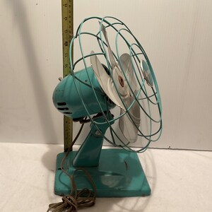 Mid Century Electric Fan, Aqua Blue, Dominion Fan, Art Deco Fan, Needs ...