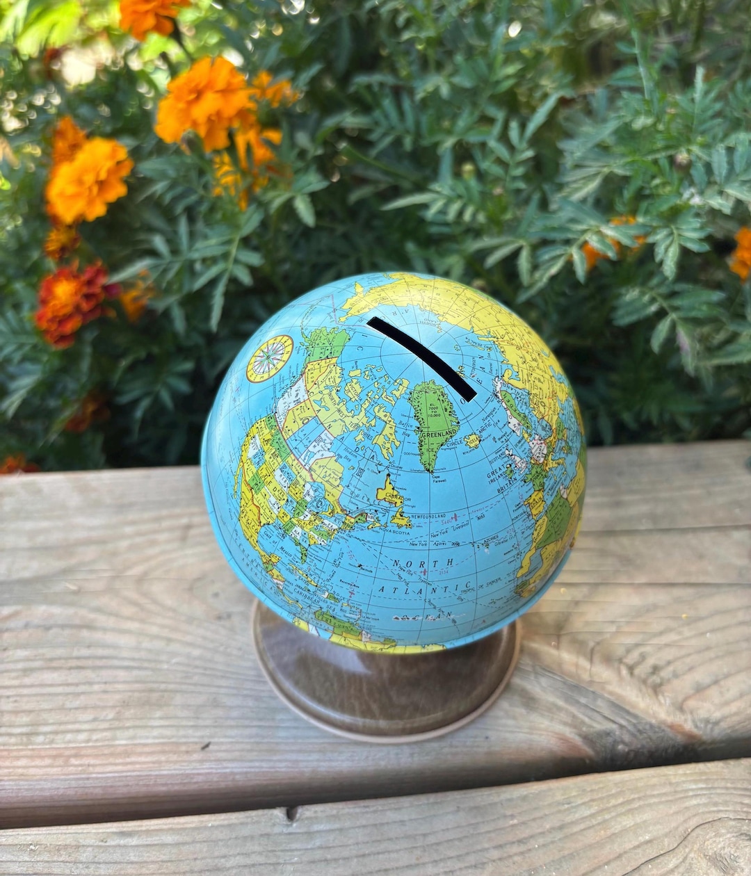 Vintage Mini World Globe Coin Bank. - Etsy