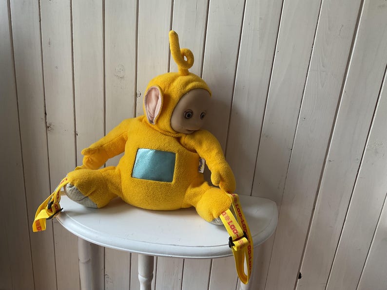 Teletubbies Laa Laa Plush Backpack, Yellow Rubber Face, Vintage 1995 ...
