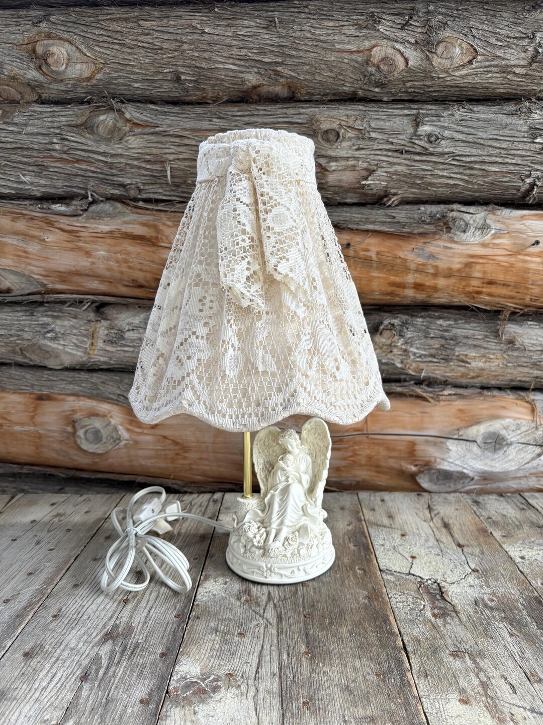 Vintage Style Lace Lamp Shade, French Style With Ruffle, 11 Inches ...