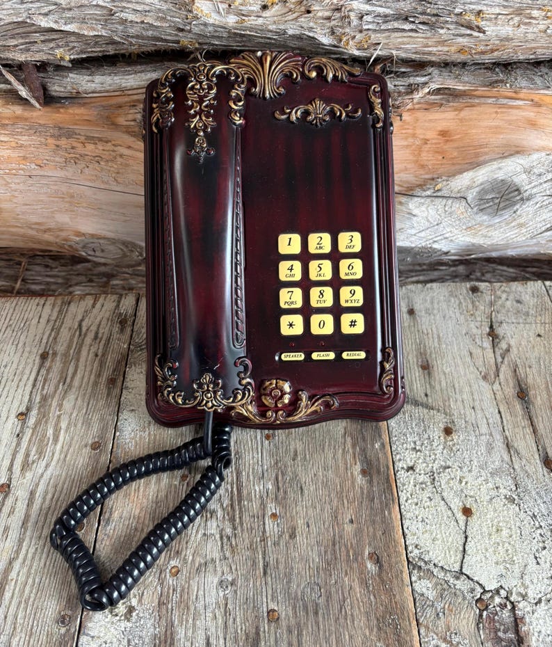 Vintage, 80's Style, Ornate, Land Line, Victorian, Telephone, Push ...