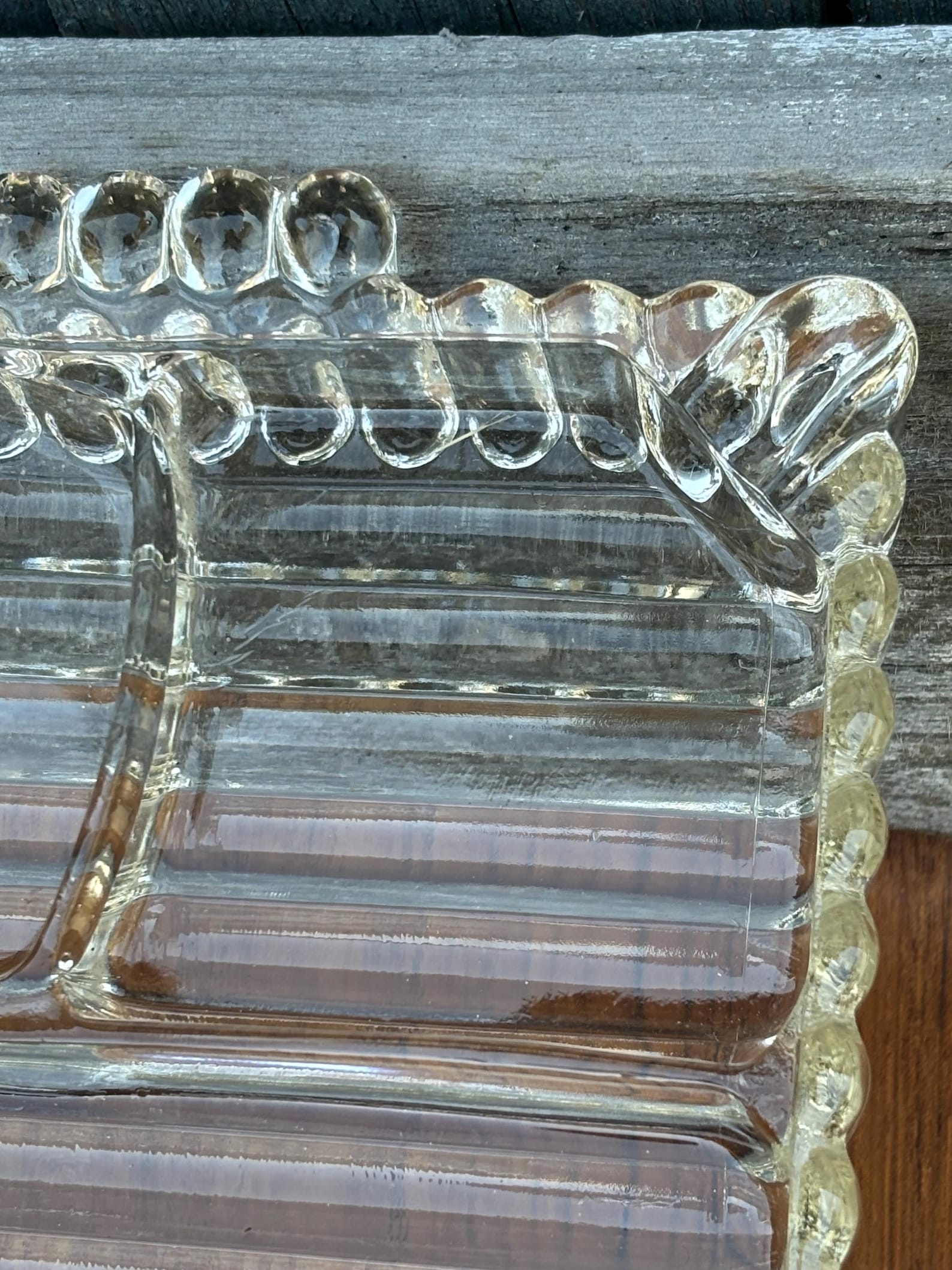 Vintage Clear Ribbed Hobnail Rim Ashtray / Snack Platter. Vintage Snack ...