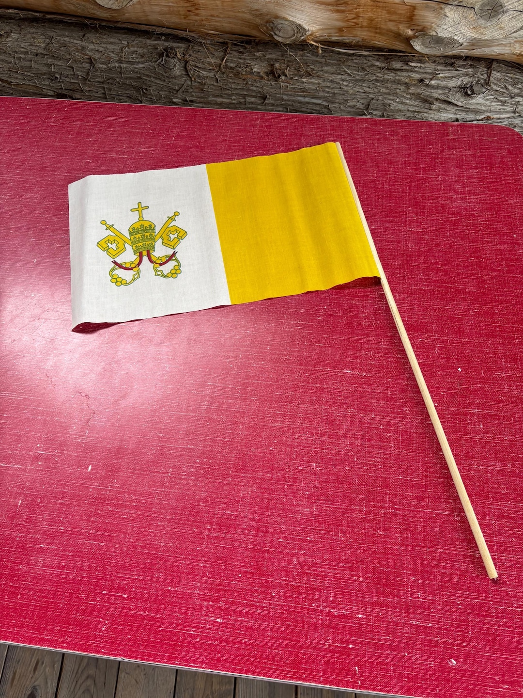 Antique Catholic Processional Flag, 1940. 16 X 10 Inches . Coat of Arms ...