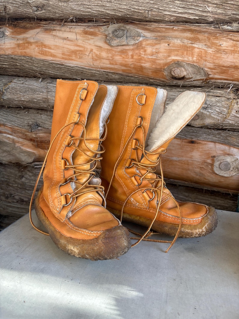 Vintage Moccassin Mauricien Unisex Boot. Size 4. - Etsy