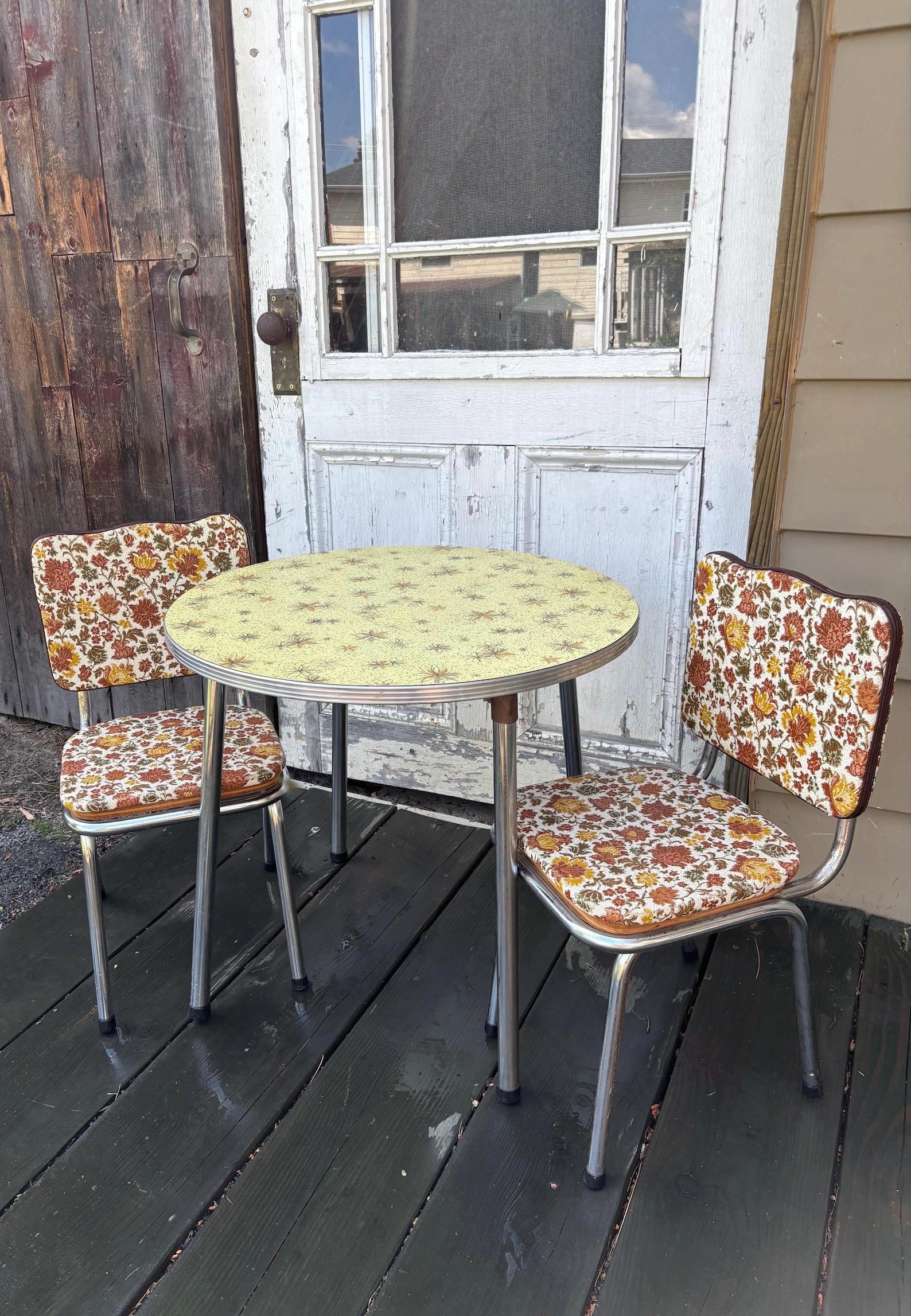 1960s Child's Chrome & Formica Dinette Set Table/chairs MCM Atomic ...
