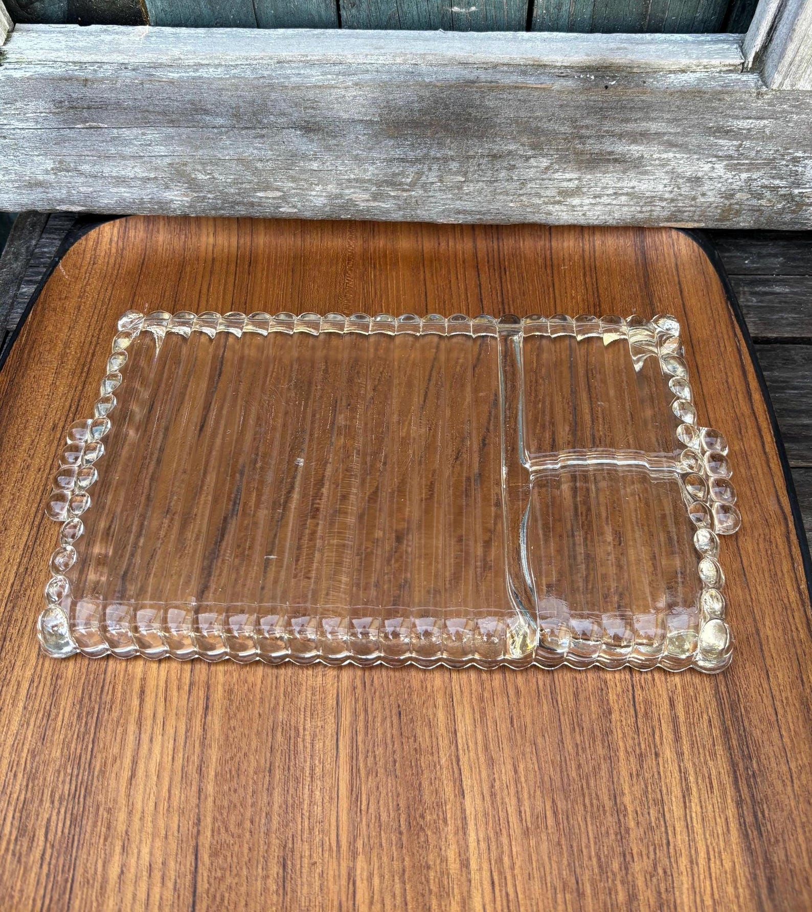 Vintage Clear Ribbed Hobnail Rim Ashtray / Snack Platter. Vintage Snack ...