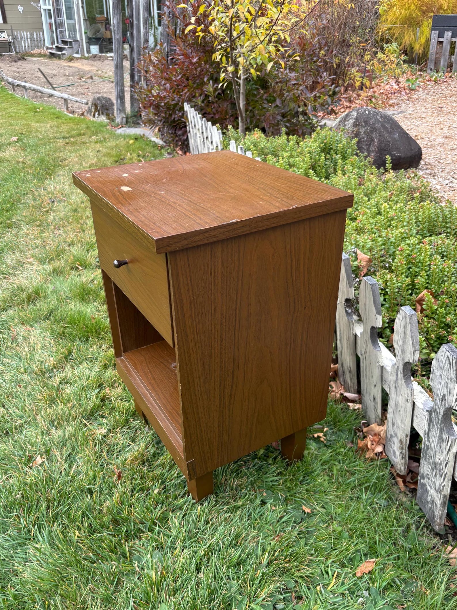 Vintage Wood Nightstand: Mid-century Modern Pop Art Bedside Table - Etsy