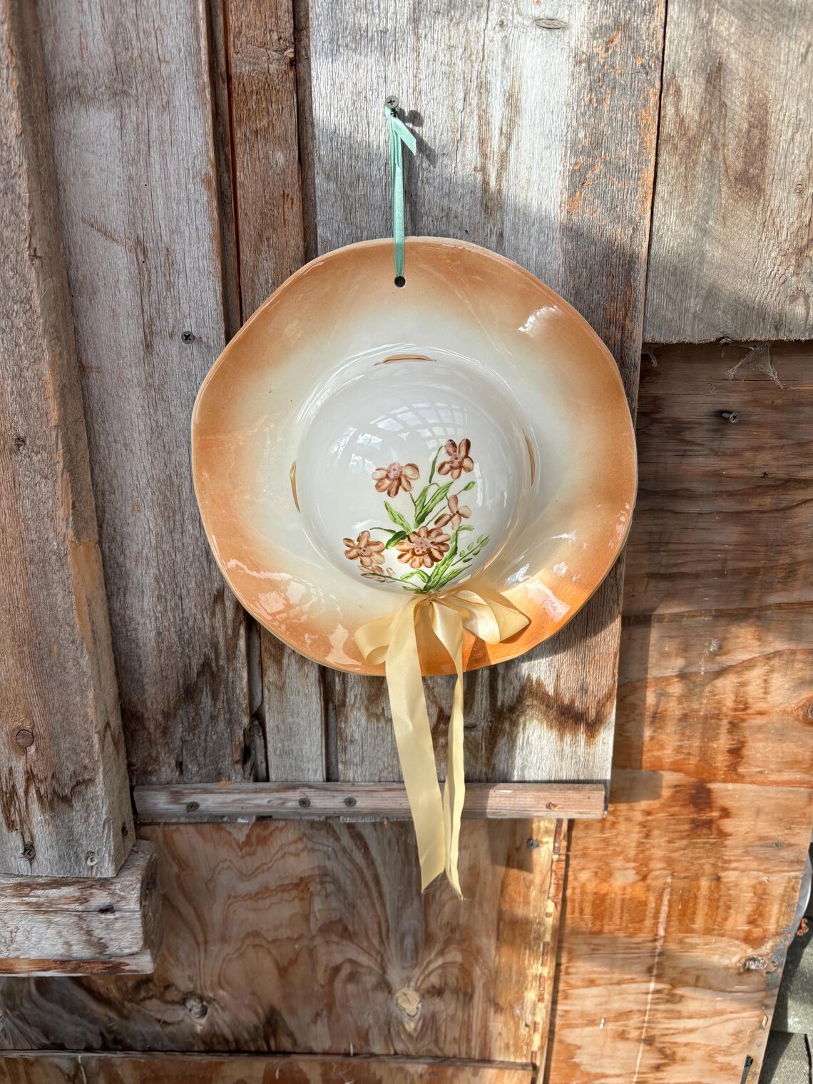 Vintage Wall Decor Ceramic Hat Pottery Design Home Garden Patio ...