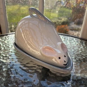 GIANT WHITE MOUSE Antique Mid Century Cheese Bowl, Ceramic Bowl and ...