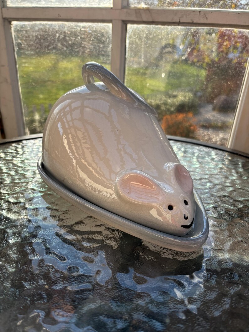 GIANT WHITE MOUSE Antique Mid Century Cheese Bowl, Ceramic Bowl and ...
