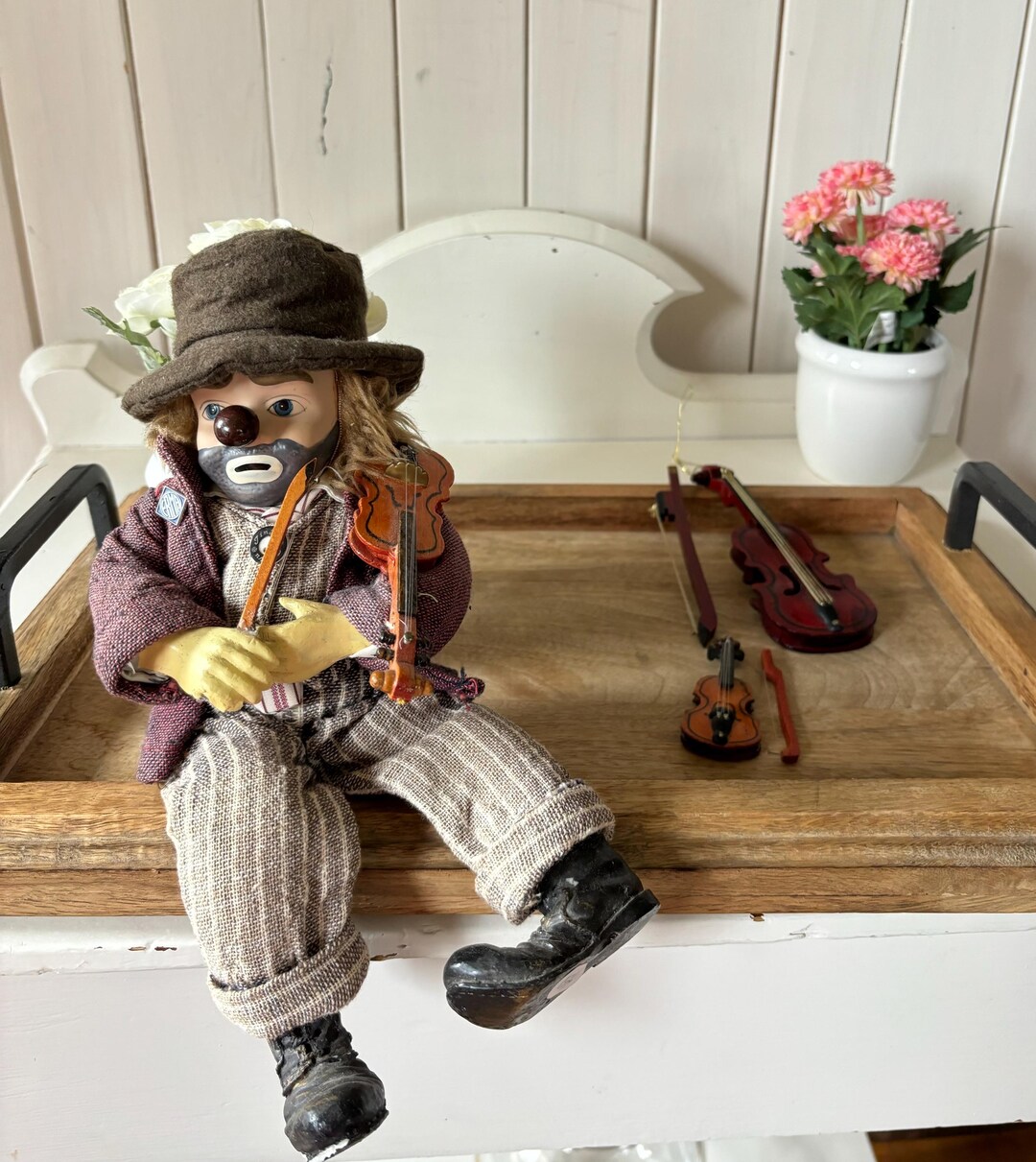 Vintage 1980s Hobo Clown Tramps Doll. Violin Playing Collection. - Etsy